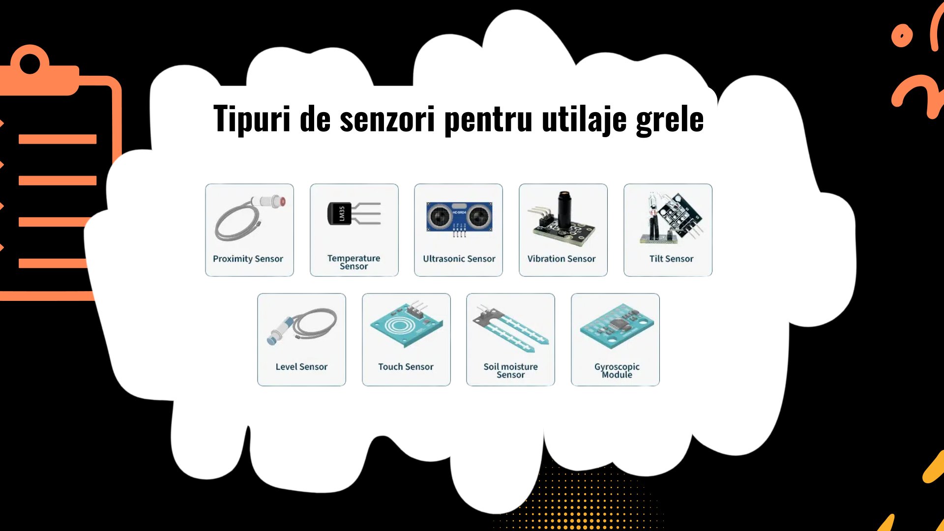 Clasificarea senzorilor după funcționalitate pentru utilaje grele